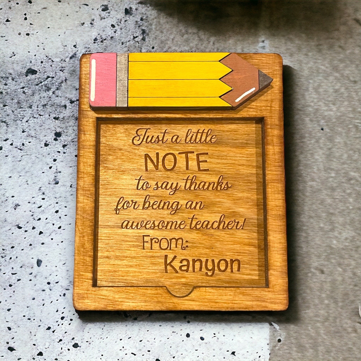 Customized Teacher- “just a Little Note” Post It Note Holder - Etsy