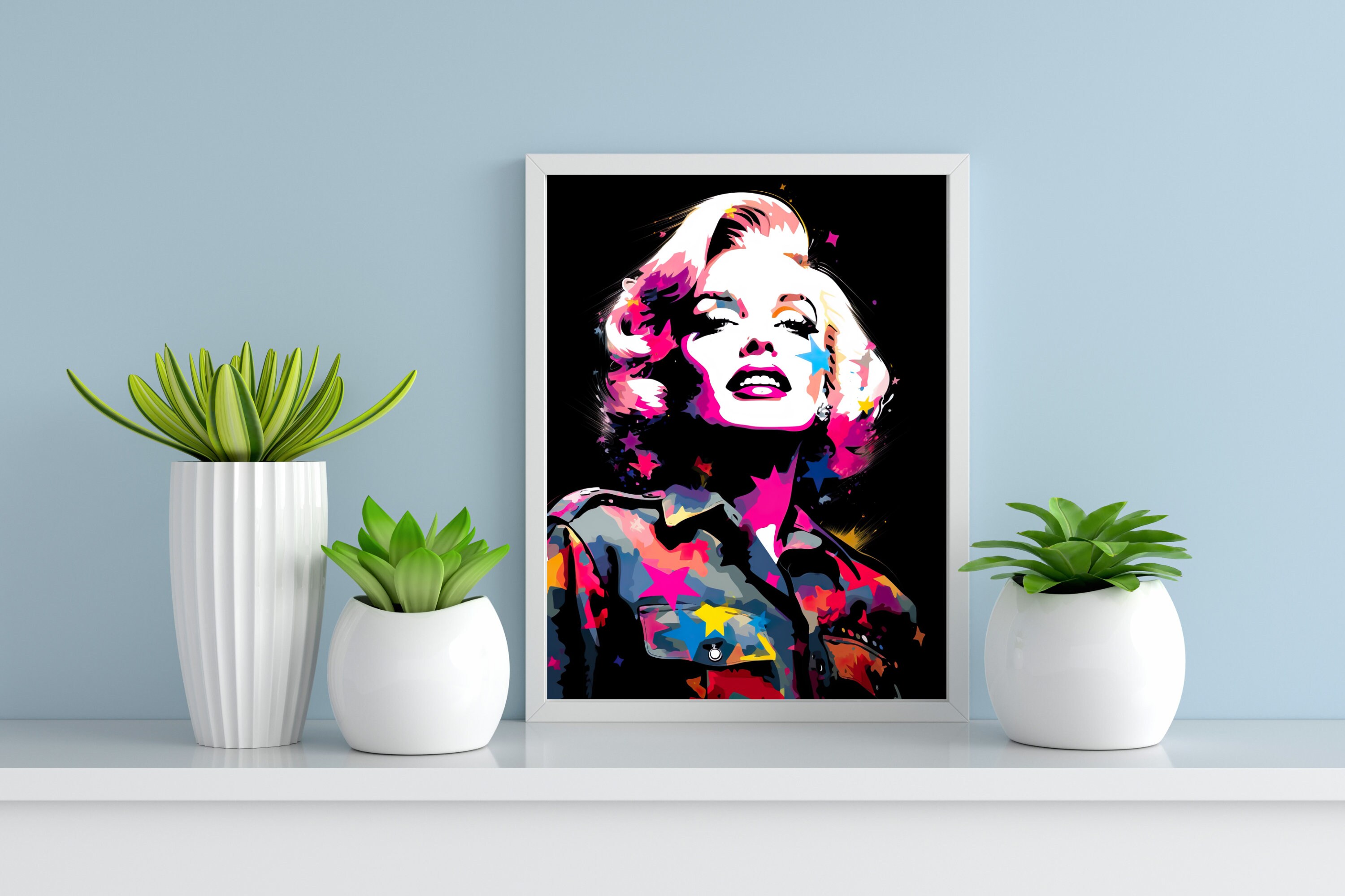 Marilyn Monroe in Military Uniform Banksy-inspired Graffiti Pop Art ...