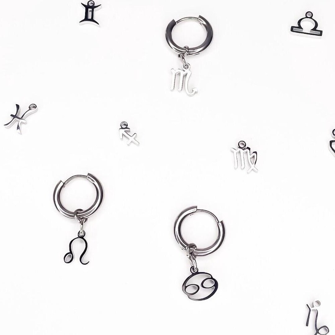 Mono Earrings "astro Mono" - Minimalist Stainless Steel, Handmade ...