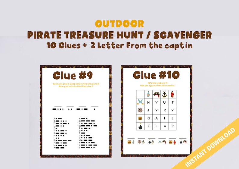 Birthday Pirate Outdoor Treasure Hunt | Birthday Scavender Hunt | Party ...