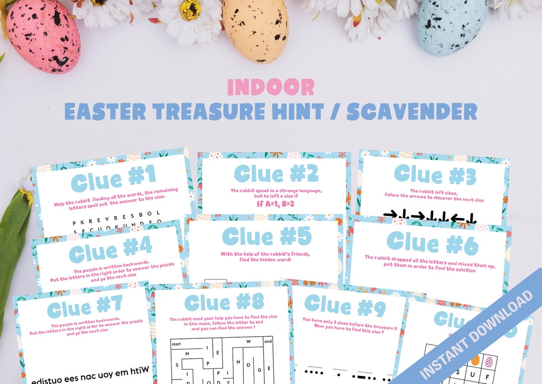 Easter Egg Indoor Treasure Hunt Easter Scavender Hunt Indoor Easter Egg ...