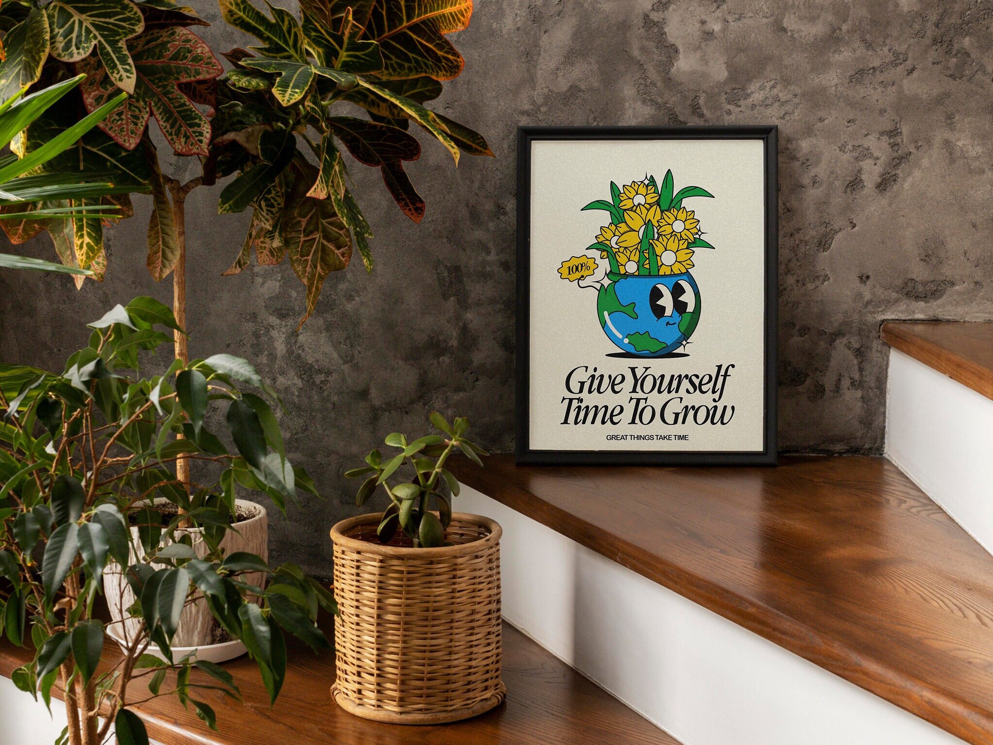 Groovy Poster Motivation Quotes Illustration Printable Poster Digital ...