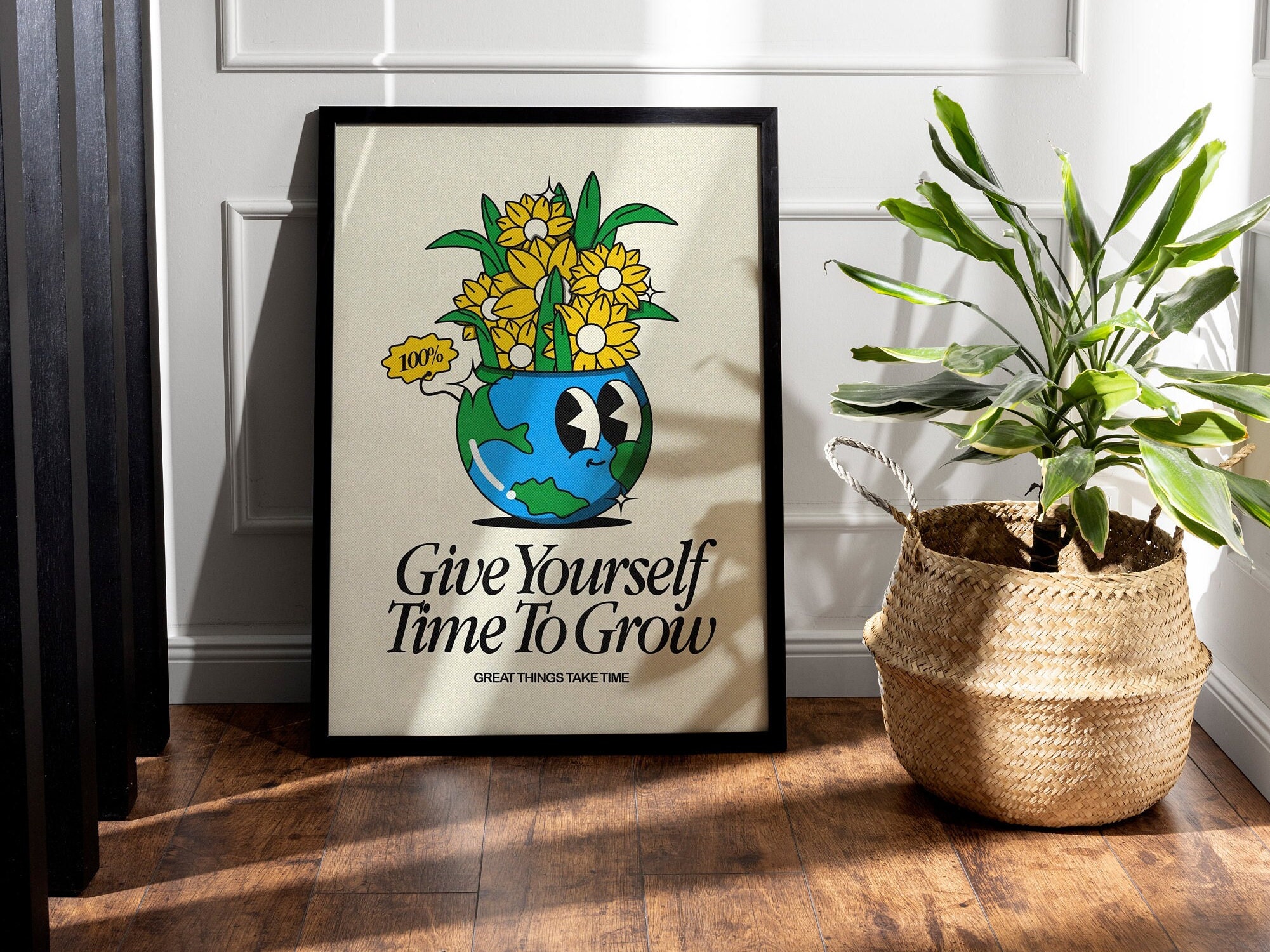 Groovy Poster Motivation Quotes Illustration Printable Poster Digital ...