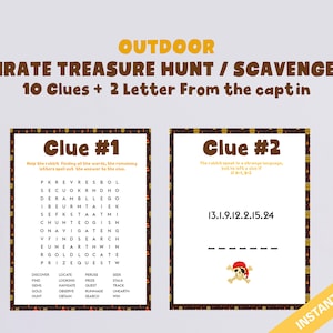 Birthday Pirate Outdoor Treasure Hunt | Birthday Scavender Hunt | Party ...