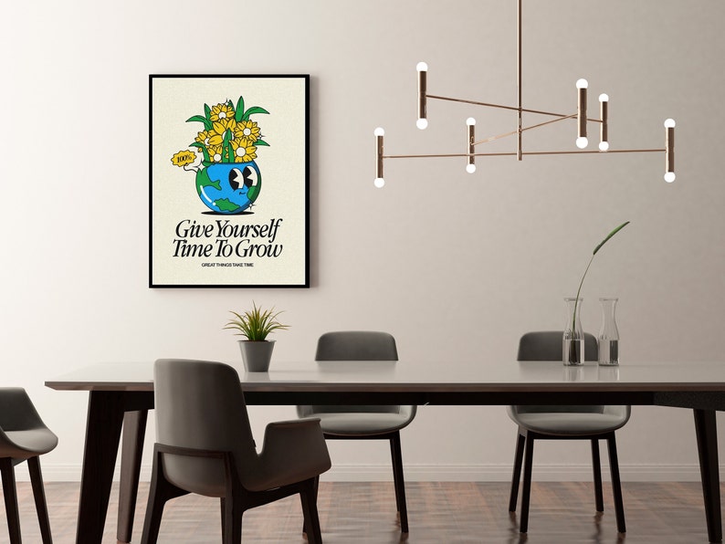 Groovy Poster Motivation Quotes Illustration Printable Poster Digital ...