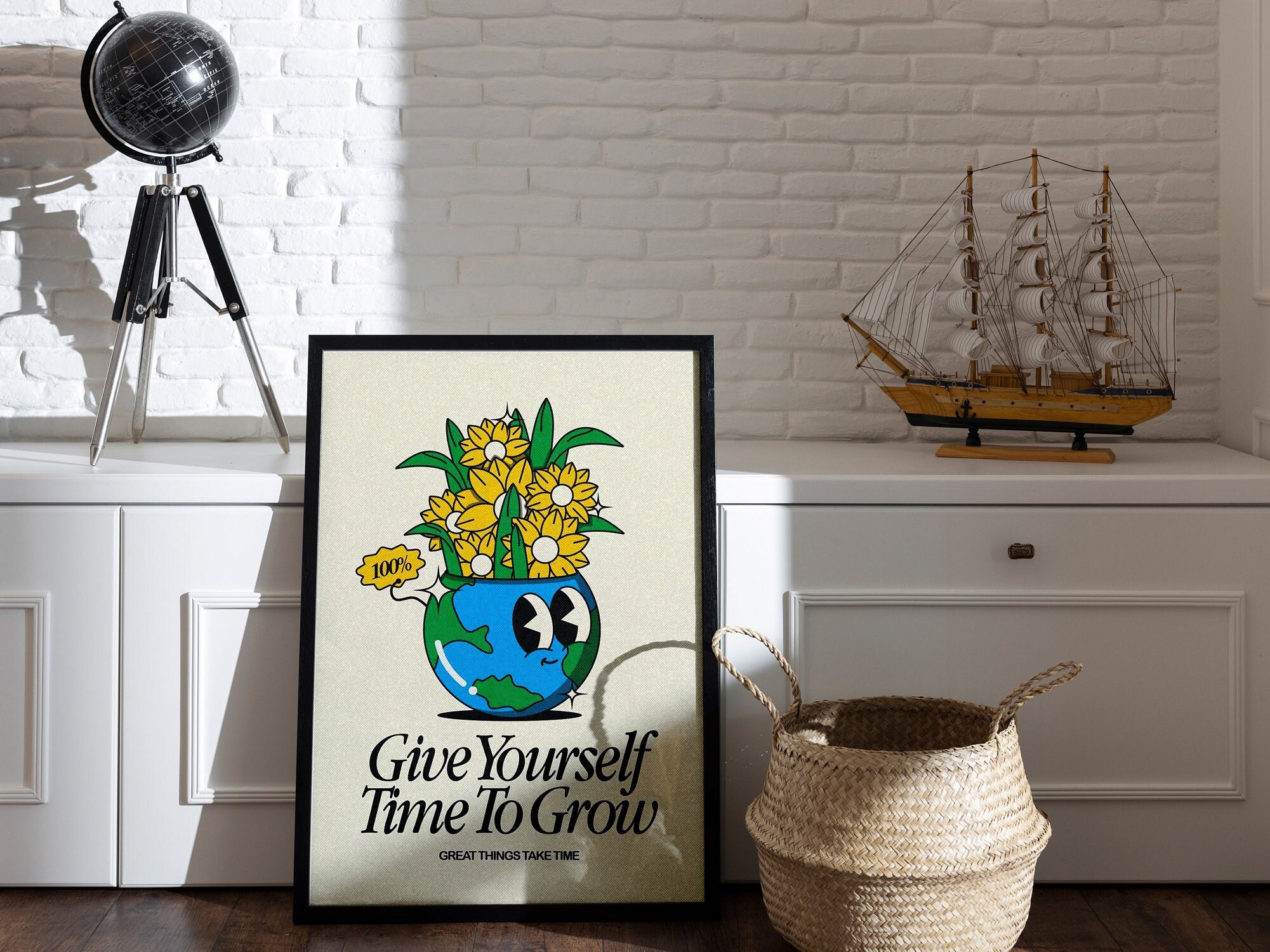 Groovy Poster Motivation Quotes Illustration Printable Poster Digital ...