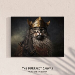 Cat Wild Viking | Baroque Animal Portrait Wall Art | Oil Painting | Old ...