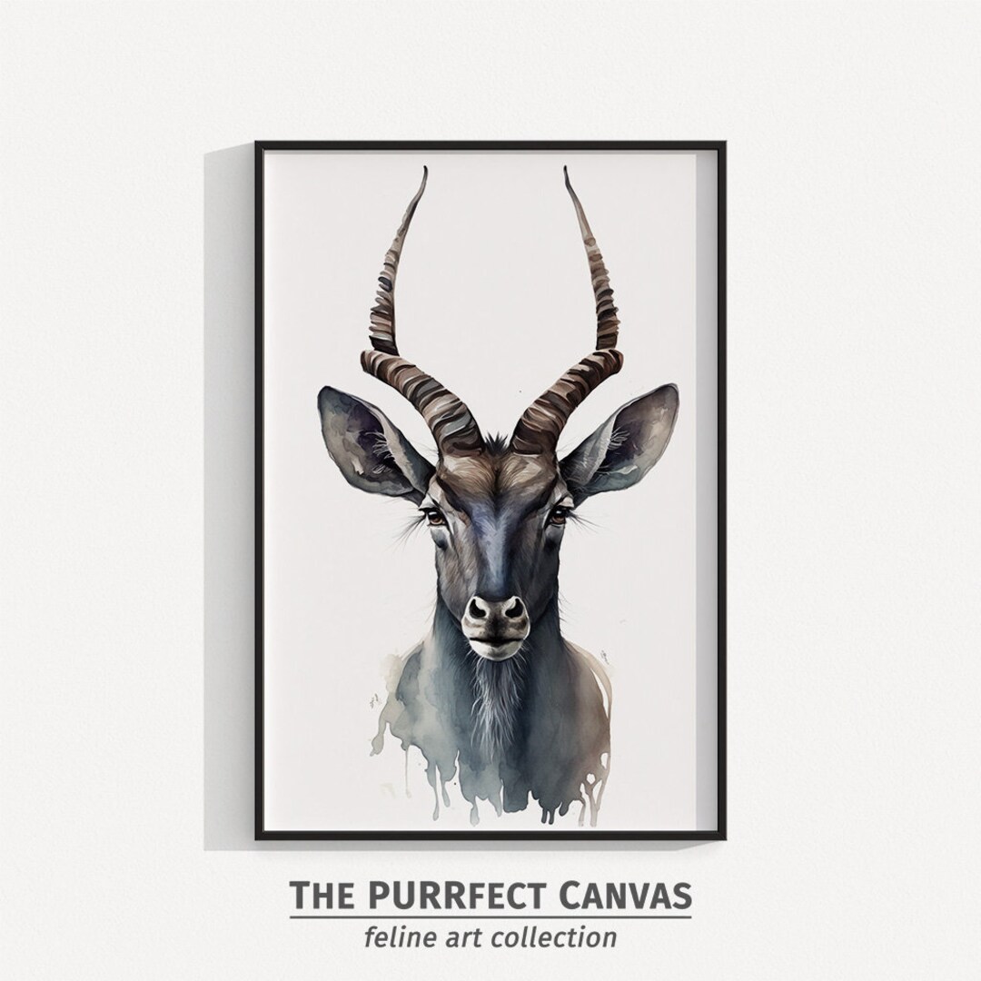 Antelope | African Animal Portrait Wall Art | Water Color Painting ...