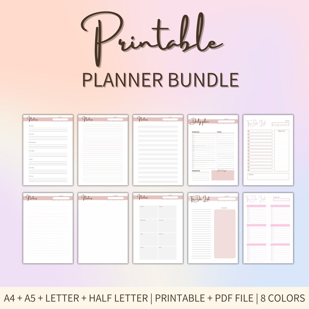 Printable Bundle | to Do List | Daily & Weekly to Do List | Daily ...