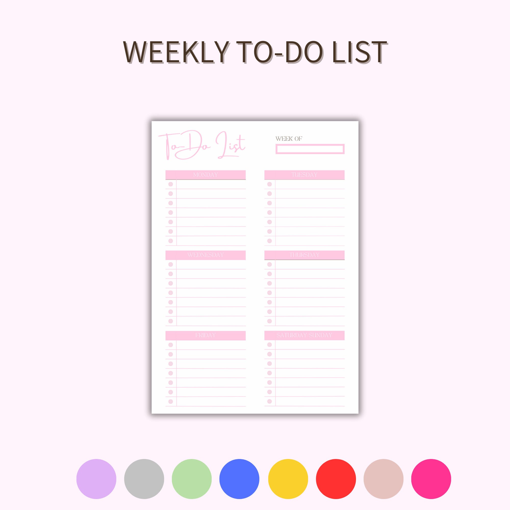 Printable Bundle | to Do List | Daily & Weekly to Do List | Daily ...