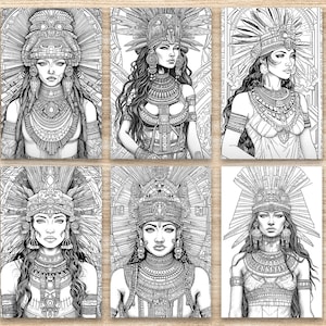 Aztec Majesty Coloring Book: 25 Regal Aztec Queens & Princesses ...