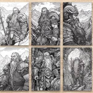 Dwarf Defenders Fantasy Coloring Book Part 2 25 Unique Dwarf Warrior ...