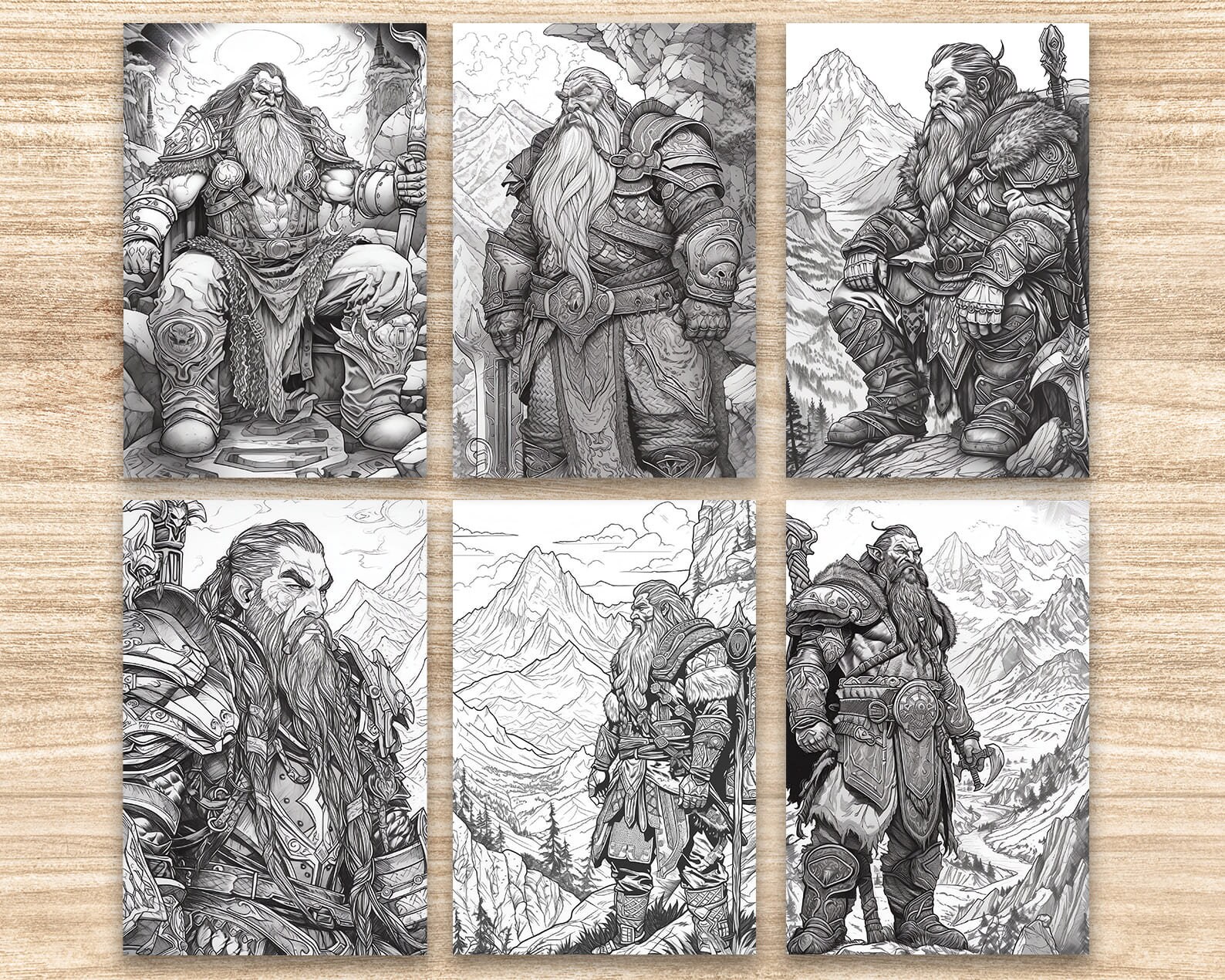 Dwarf Defenders Fantasy Coloring Book Part 2 25 Unique Dwarf Warrior ...