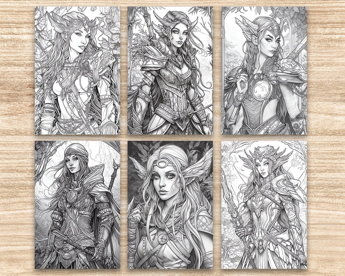 Whimsical Woodlands Elf Fantasy Coloring Book Part 2 25 - Etsy