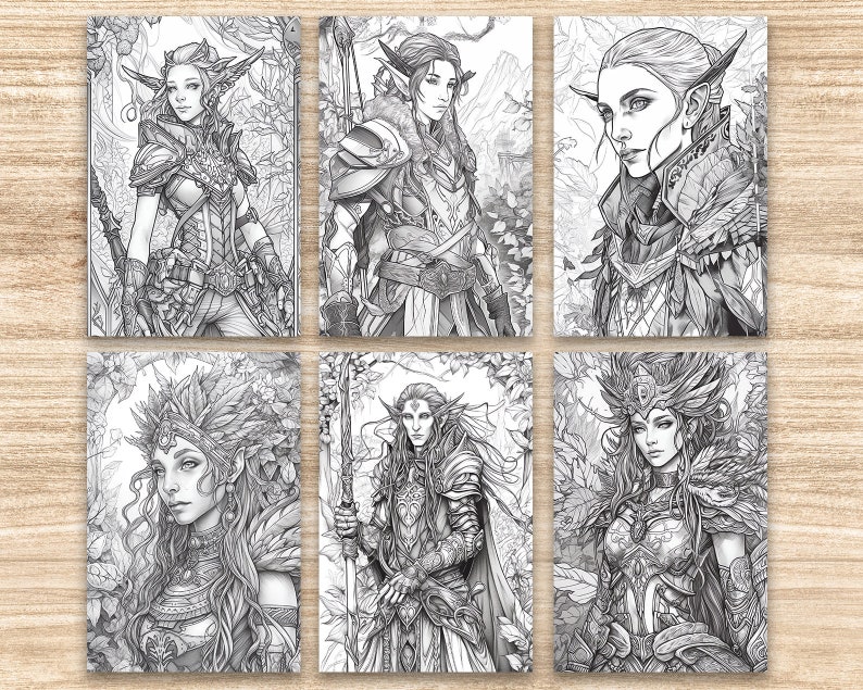 Whimsical Woodlands Elf Fantasy Coloring Book 25 Unique Images, Adults ...