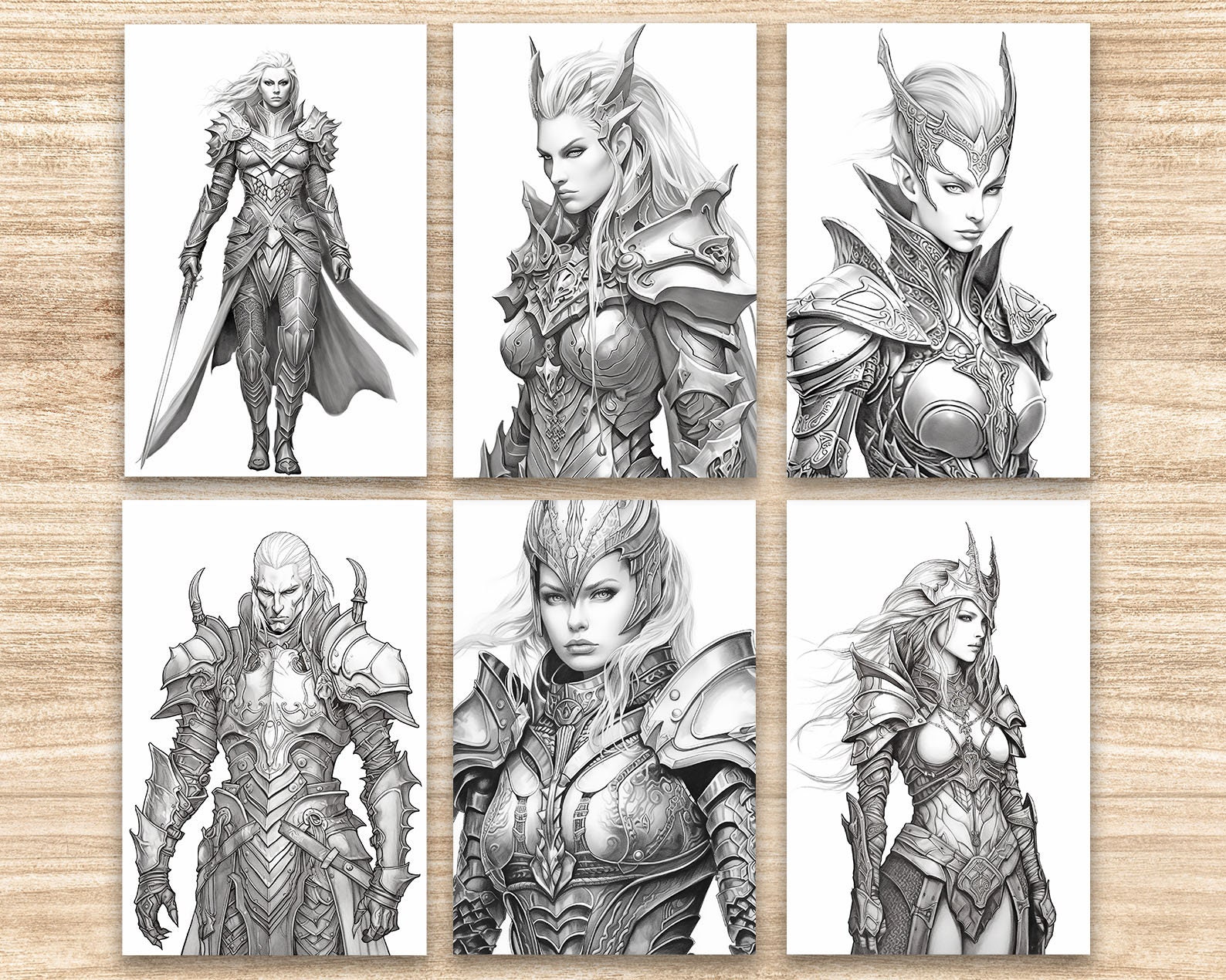 Shadow Blades Part 3: Dark Elf Warrior Coloring Book 25-page Printable ...