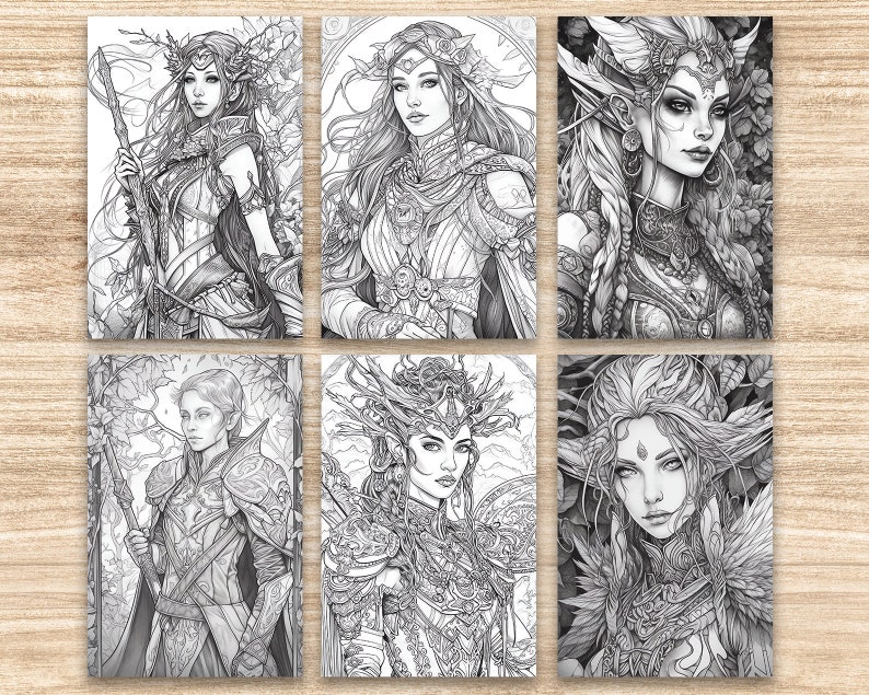 Whimsical Woodlands Elf Fantasy Coloring Book Part 2 25 - Etsy