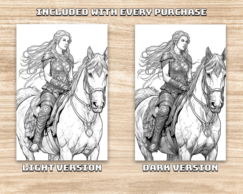 Shield Maidens Viking Warrior Coloring Book 25 Unique - Etsy