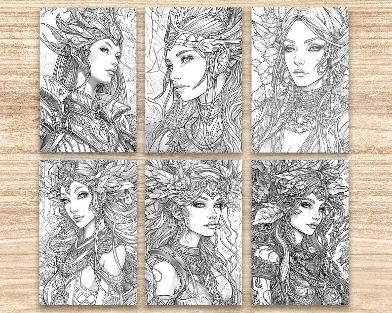 Whimsical Woodlands Elf Fantasy Coloring Book Part 5 25 Unique Images ...