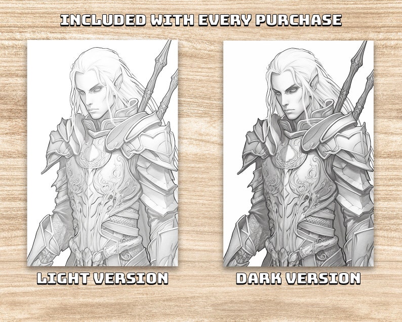 Shadow Blades Part 3: Dark Elf Warrior Coloring Book 25-page Printable ...
