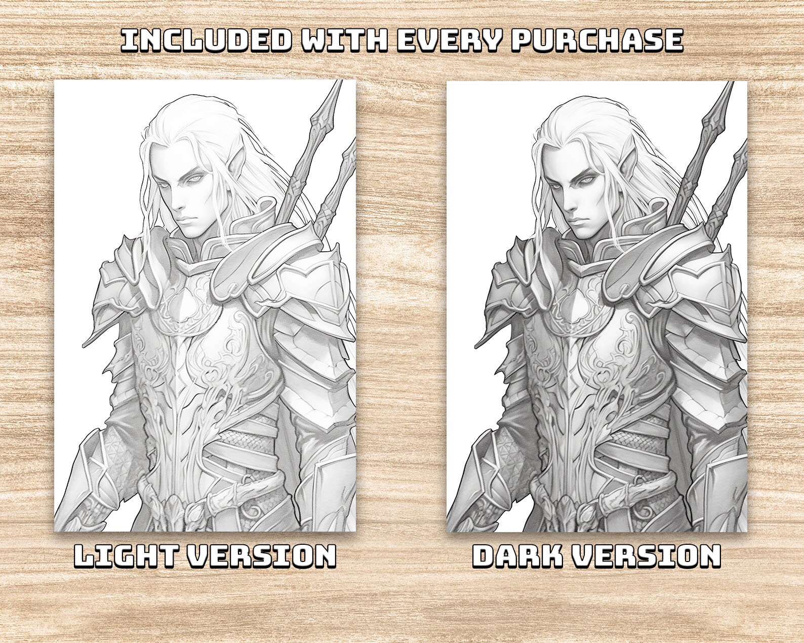 Shadow Blades Part 3: Dark Elf Warrior Coloring Book 25-page Printable ...