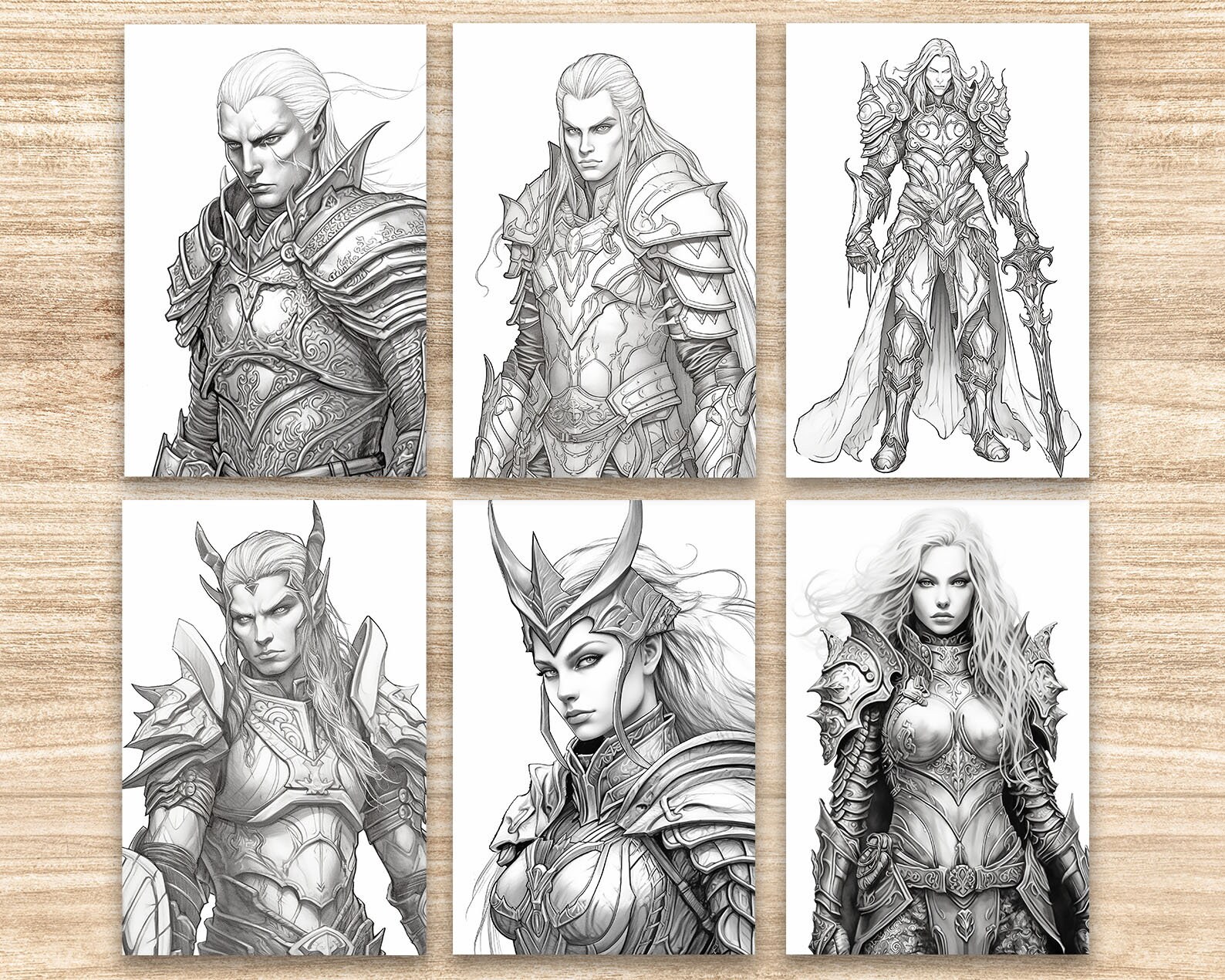 Shadow Blades Part 3: Dark Elf Warrior Coloring Book 25-page Printable ...