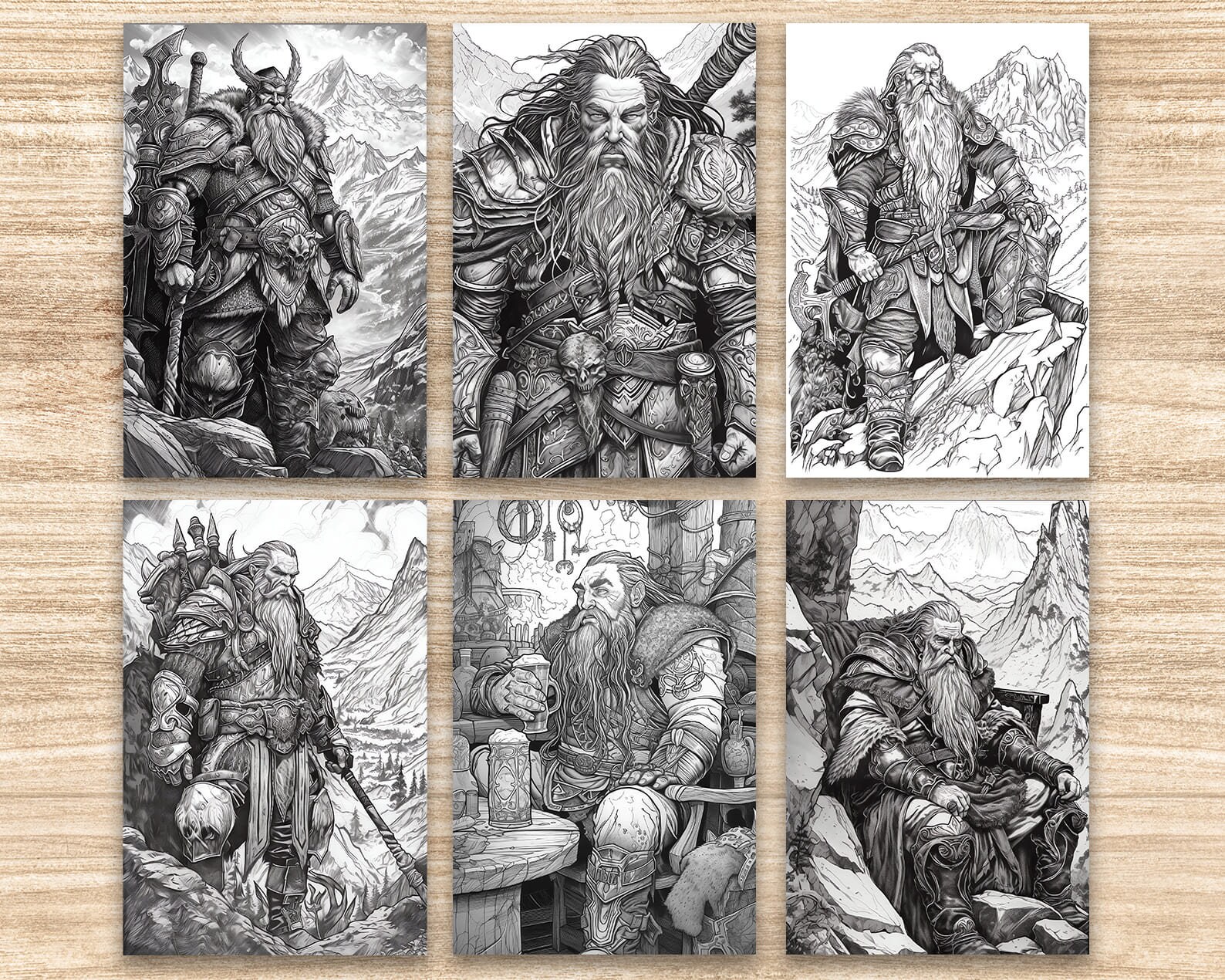 Dwarf Defenders Fantasy Coloring Book Part 2 25 Unique Dwarf Warrior ...