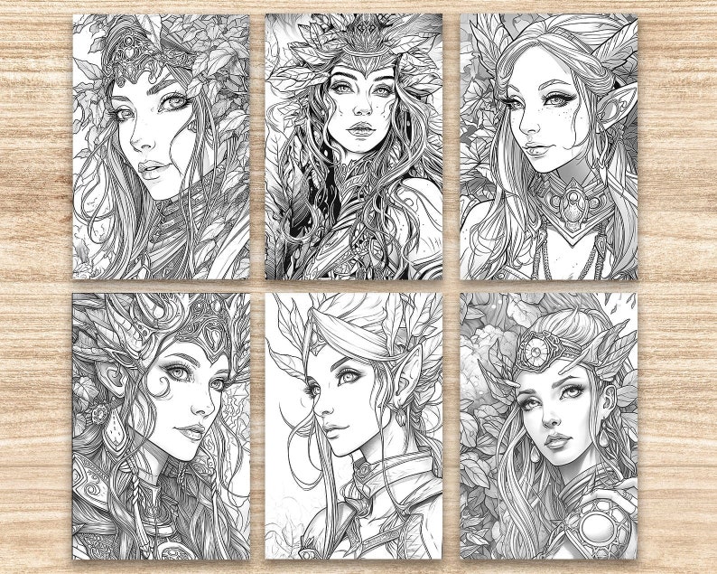 Whimsical Woodlands Elf Fantasy Coloring Book Part 5 25 Unique Images ...