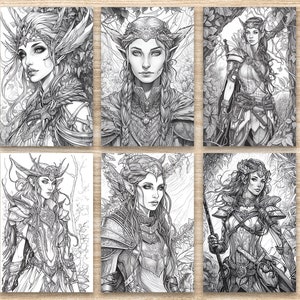 Whimsical Woodlands Elf Fantasy Coloring Book 25 Unique Images, Adults ...