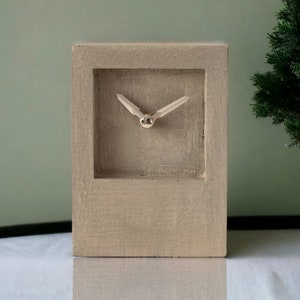 Minimalist Concrete Desk Clock, Geometric Modern Table Clock With ...