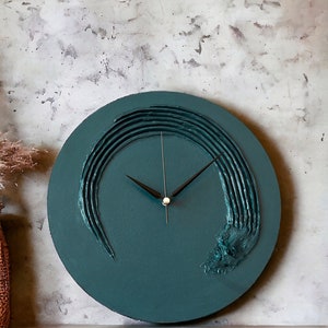 Minimal Concrete Painting Wall Clock - Textured Wall Clock - 3D Wall ...