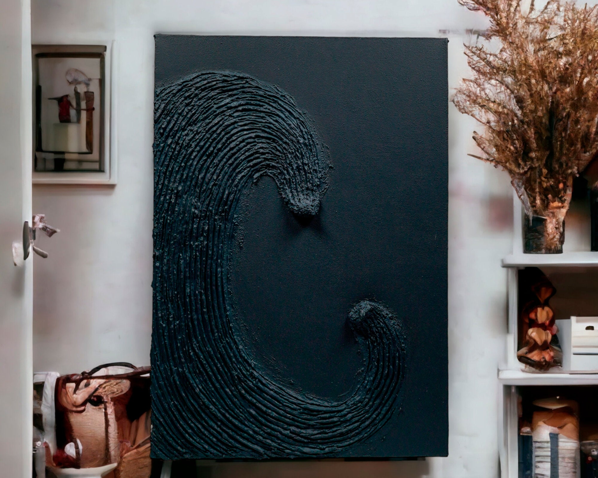 Minimal Concrete Painting - Textured Wall Art Canvas - 3D Wall Art - Etsy