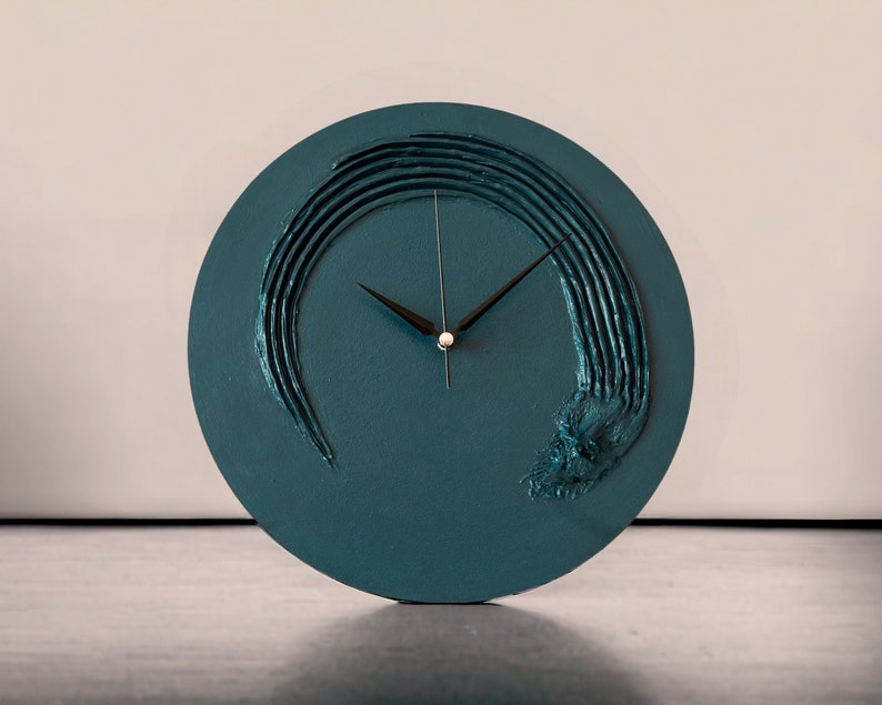 Minimal Concrete Painting Wall Clock - Textured Wall Clock - 3D Wall ...