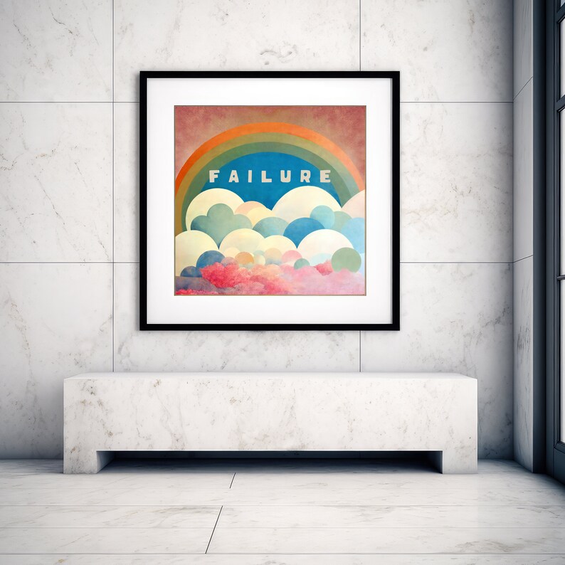 Funny DIGITAL DOWNLOAD, Clouds and Rainbows Art, failure Art Print, Dry ...