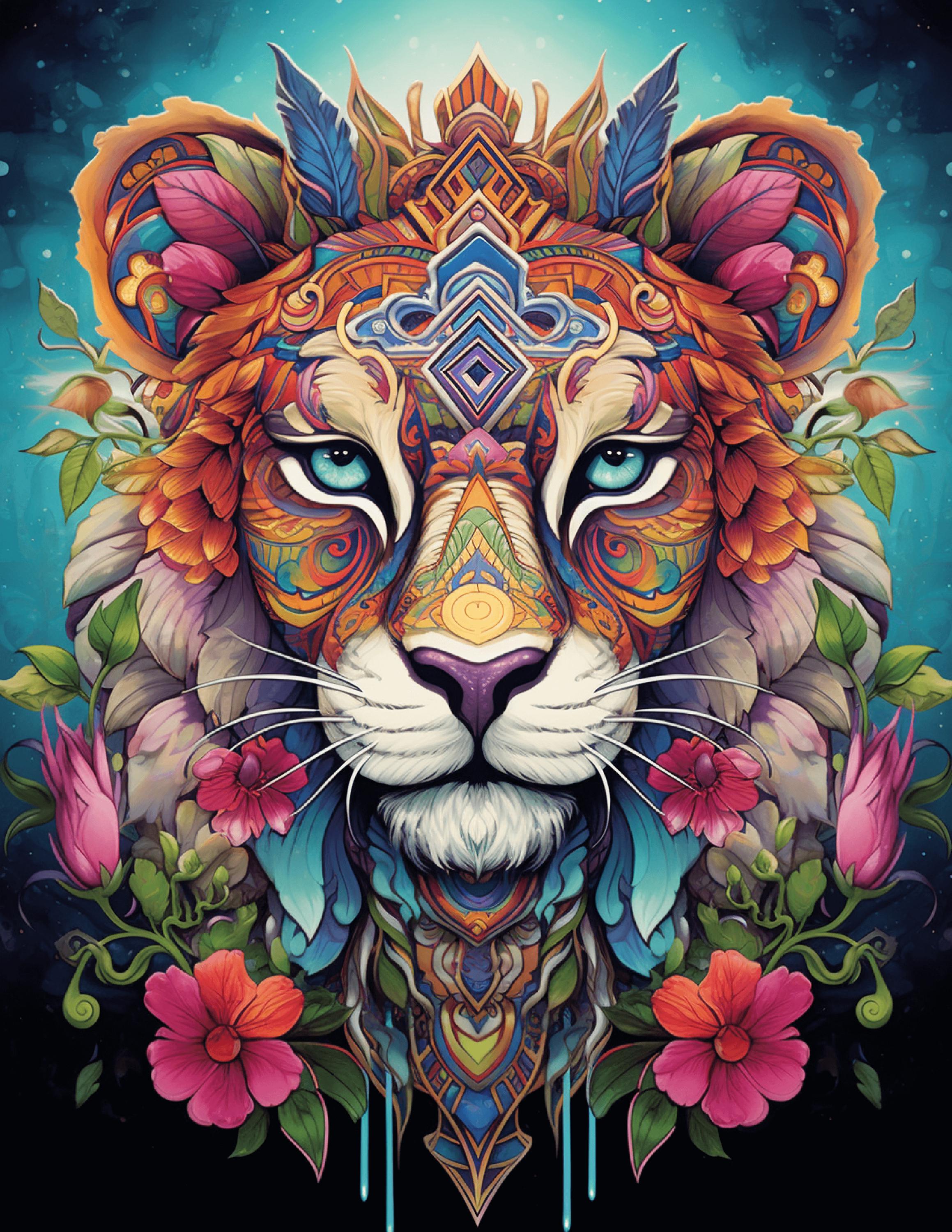 50 Printable Coloring Pages Animal Mandala Coloring Pages for Adults ...