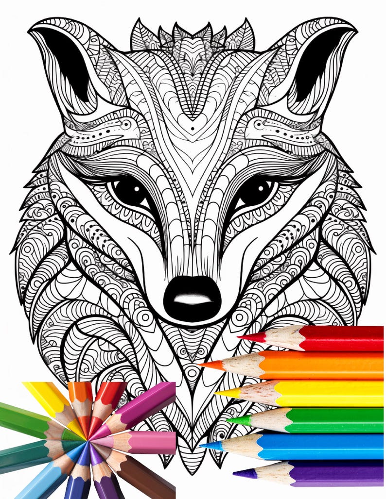 50 Printable Coloring Pages Animal Mandala Coloring Pages for Adults ...