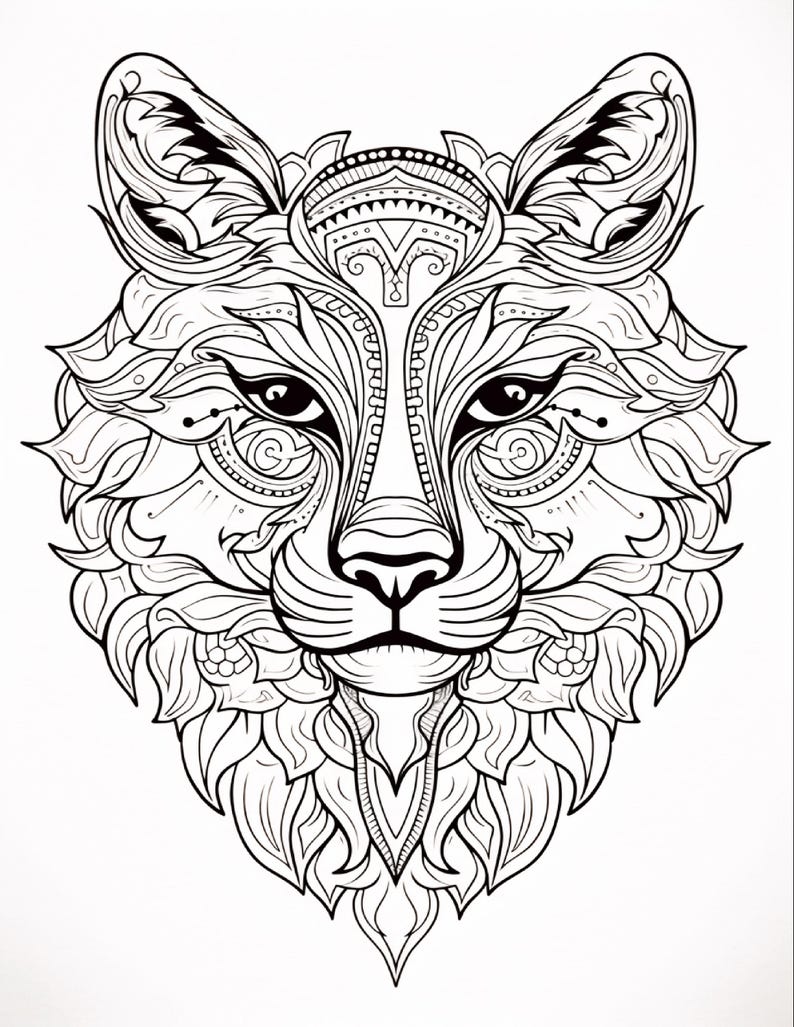 50 Printable Coloring Pages Animal Mandala Coloring Pages for Adults ...