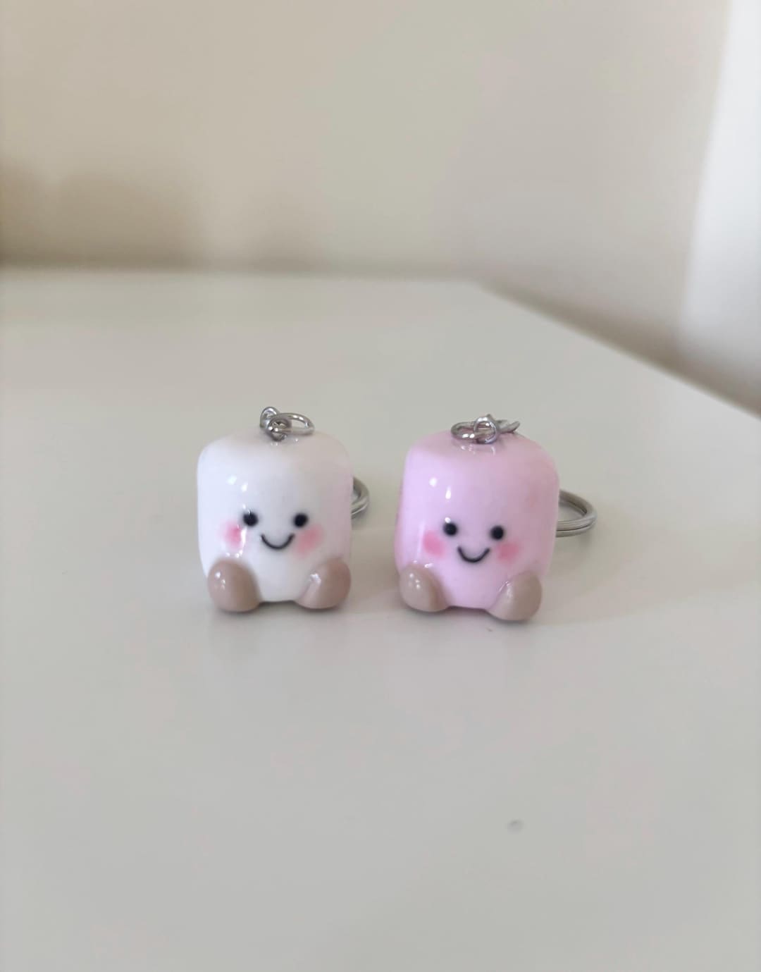 Jellycat Marshmallow Keyring Pair - Handmade Polymer Clay Charm - Etsy
