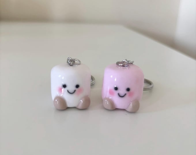 Jellycat Marshmallow Keyring Pair - Handmade Polymer Clay Charm - Etsy
