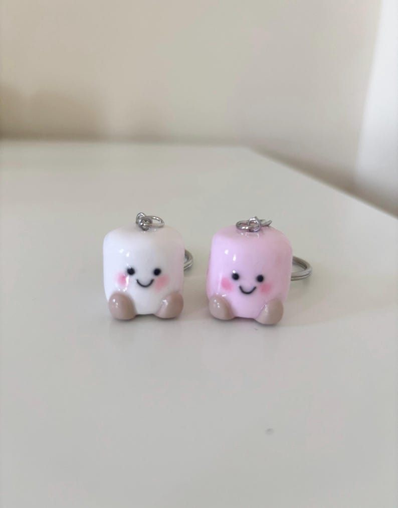 Jellycat Marshmallow Keyring Pair - Handmade Polymer Clay Charm - Etsy