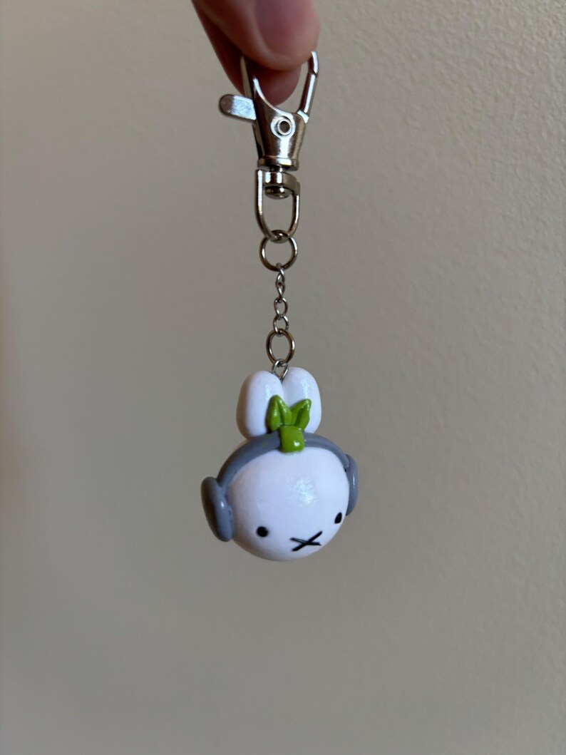 Plant-based Miffy Keyring Handmade Polymer Clay Charm - Etsy
