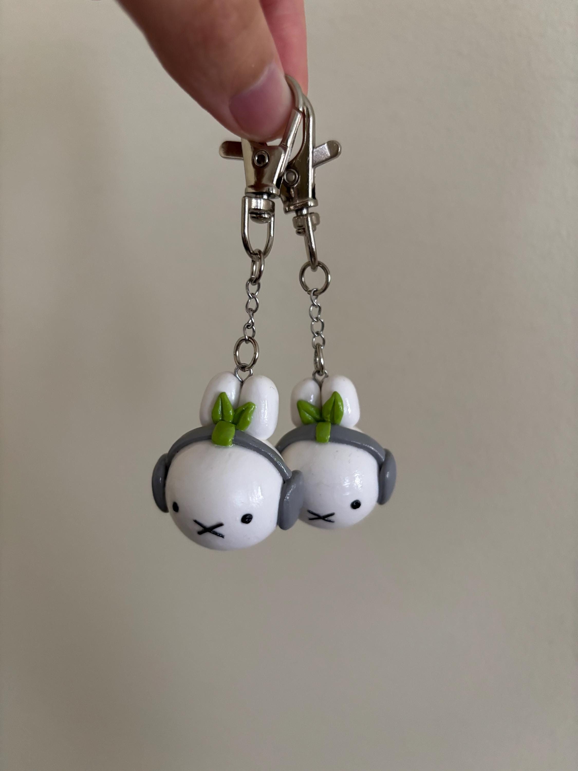 Plant-based Miffy Keyring Handmade Polymer Clay Charm - Etsy
