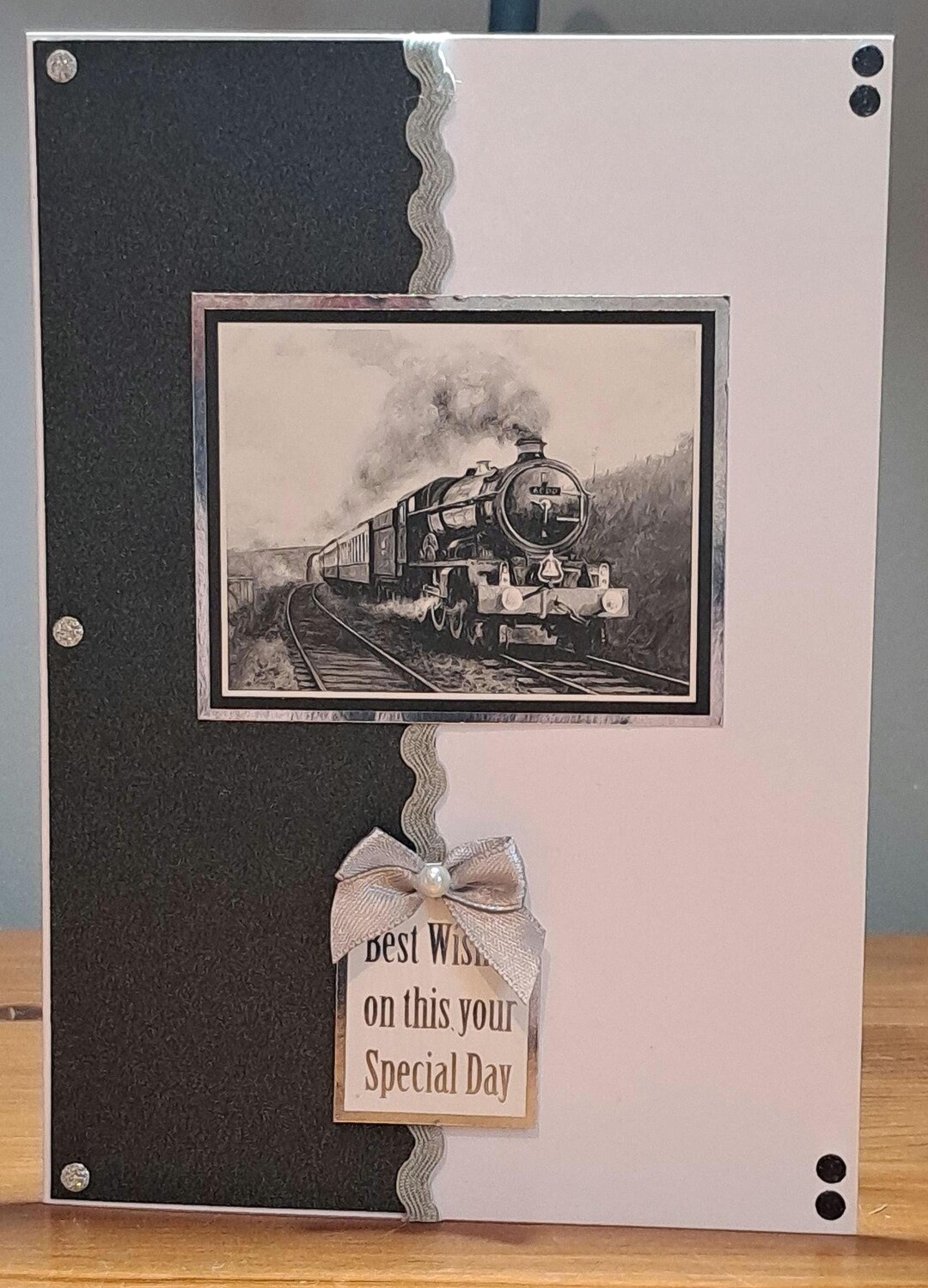 Handmade 5x7 Steam Train Birthday Card Dad Brother Male Uncle Etc - Etsy
