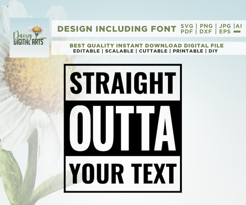 Straight Outta Compton Svg, Straight Outta Your Text SVG, Straight ...
