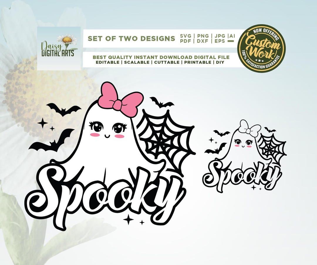 Spooky Halloween Svg, Cute Ghost Svg, Cricut, Png, Sublimation, Spooky ...