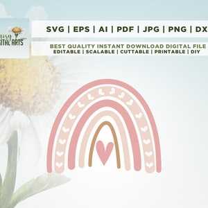 Rainbow Svg, Rainbow Bundle Svg for Cricut, Boho Rainbow Svg Files,cute ...