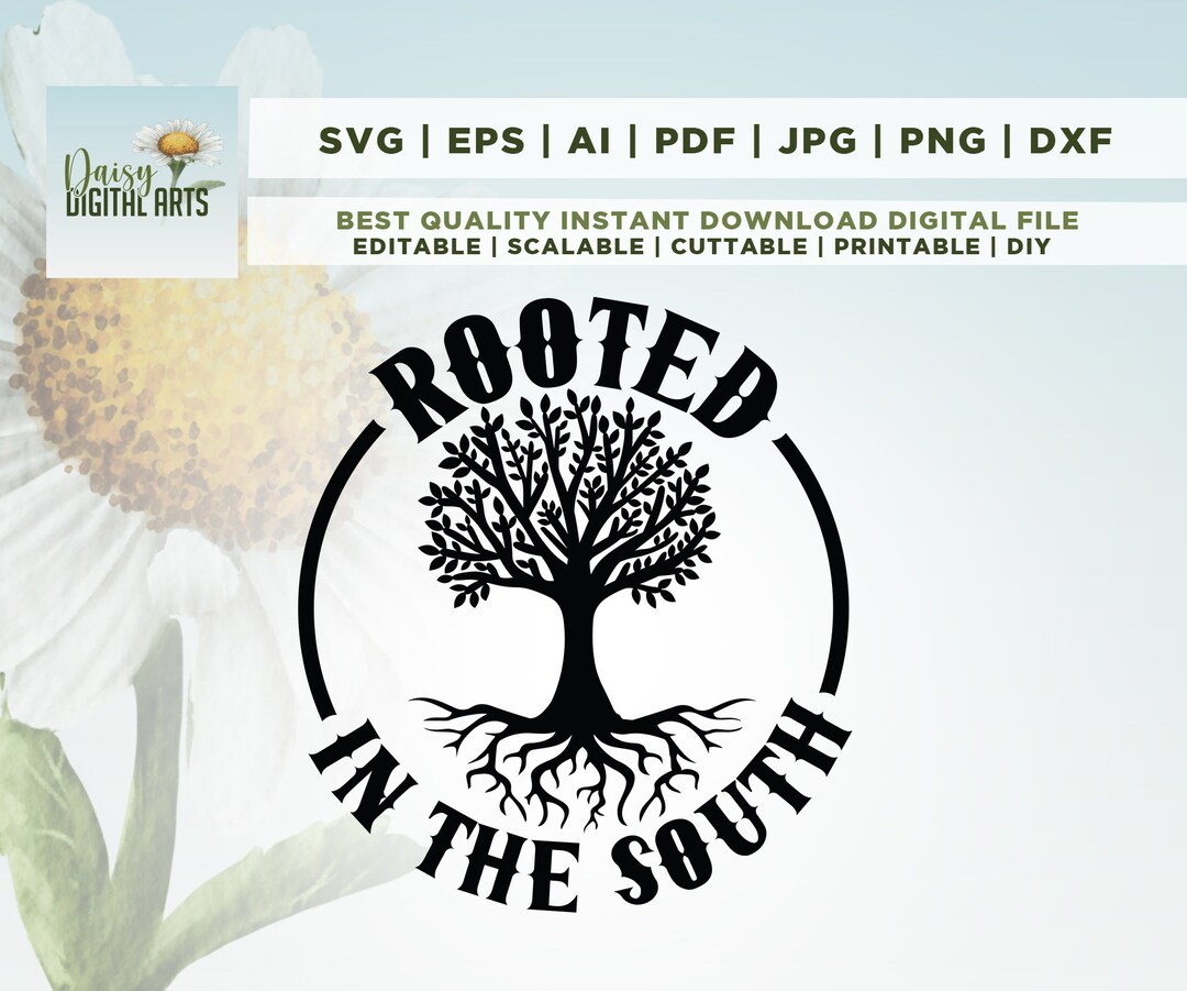 Southern SVG, Southern Roots, Rooted in the South, Tree With Roots Svg ...