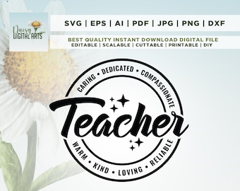 Teacher Appreciation Svg, Teacher Word Art, School Svg, Teacher Day Svg ...