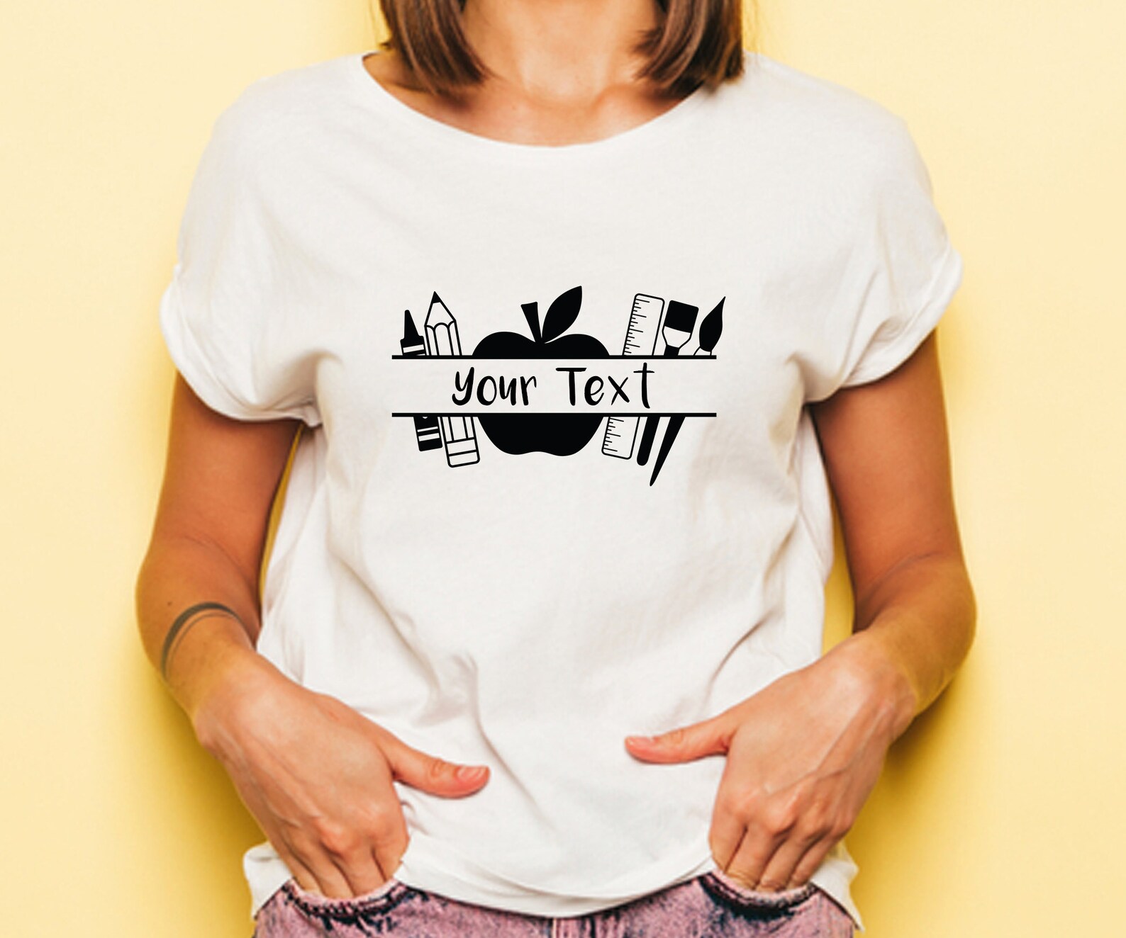 Teacher SVG, Teacher Split Monogram SVG, School Supplies SVG Back to ...