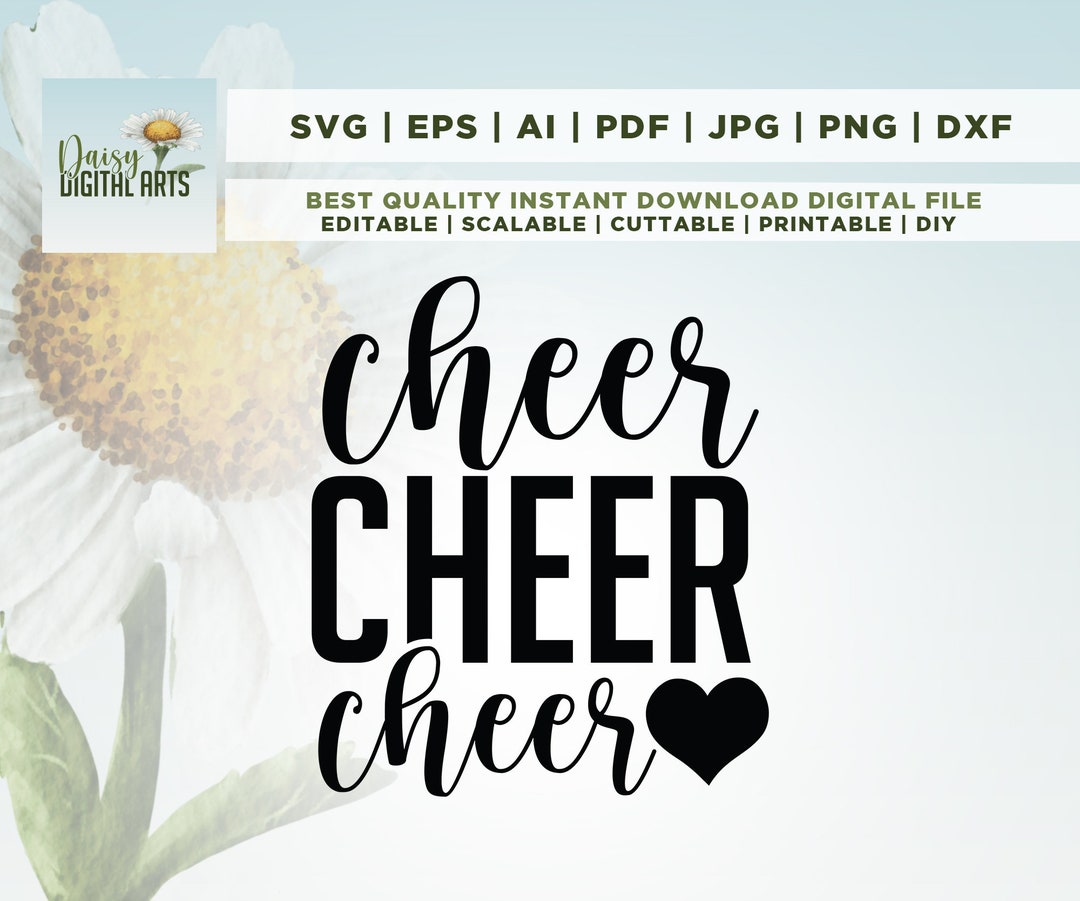 Cheer SVG File, Cheer Cut File for Cricut, Cheerleader Svg, Cheer Word ...